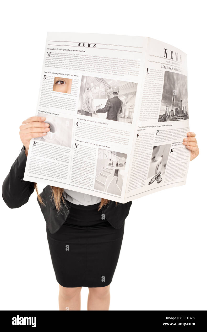 Hiding behind newspaper hi-res stock photography and images - Alamy