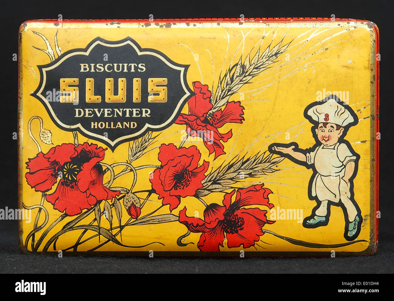A tin of Biscuits Sluis Deventer, showcasing the iconic Dutch biscuit ...