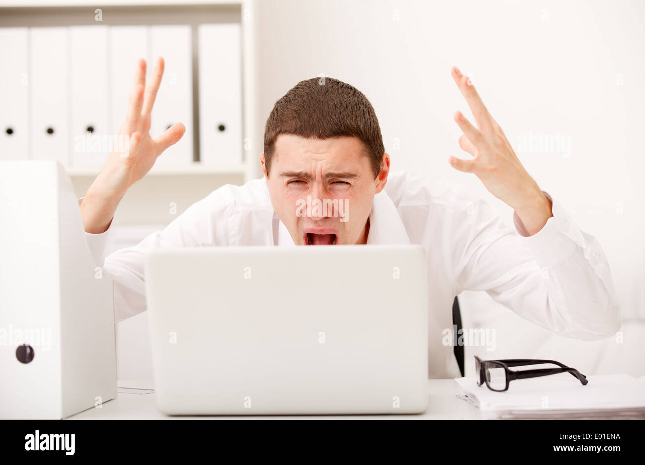 Angry man screaming Stock Photo - Alamy