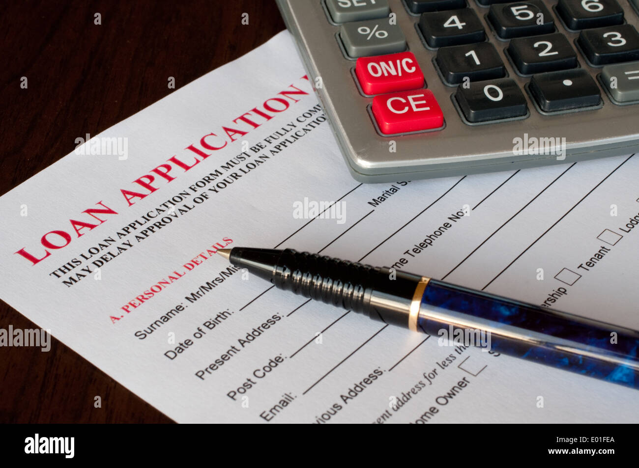 Loan application hi-res stock photography and images - Alamy