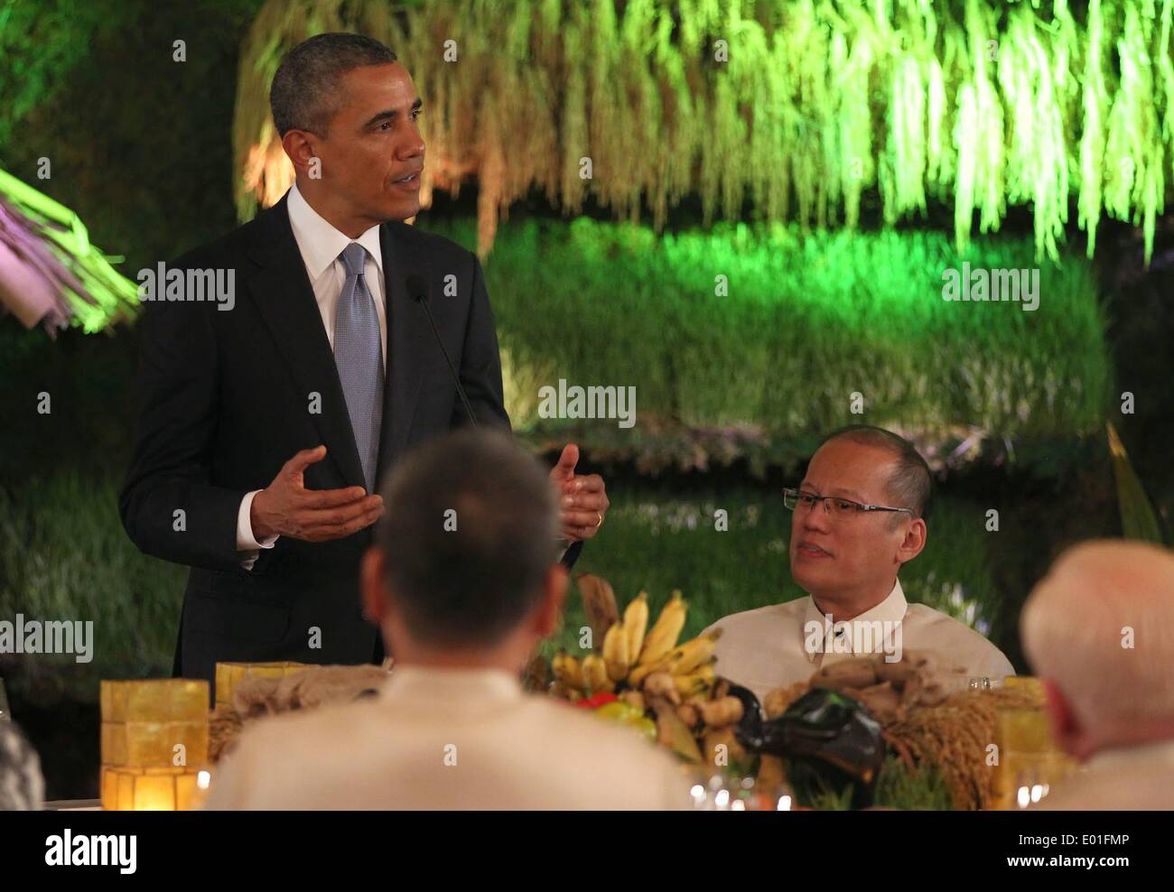 US President Barack Obama speaks during a dinner reception in his honor ...
