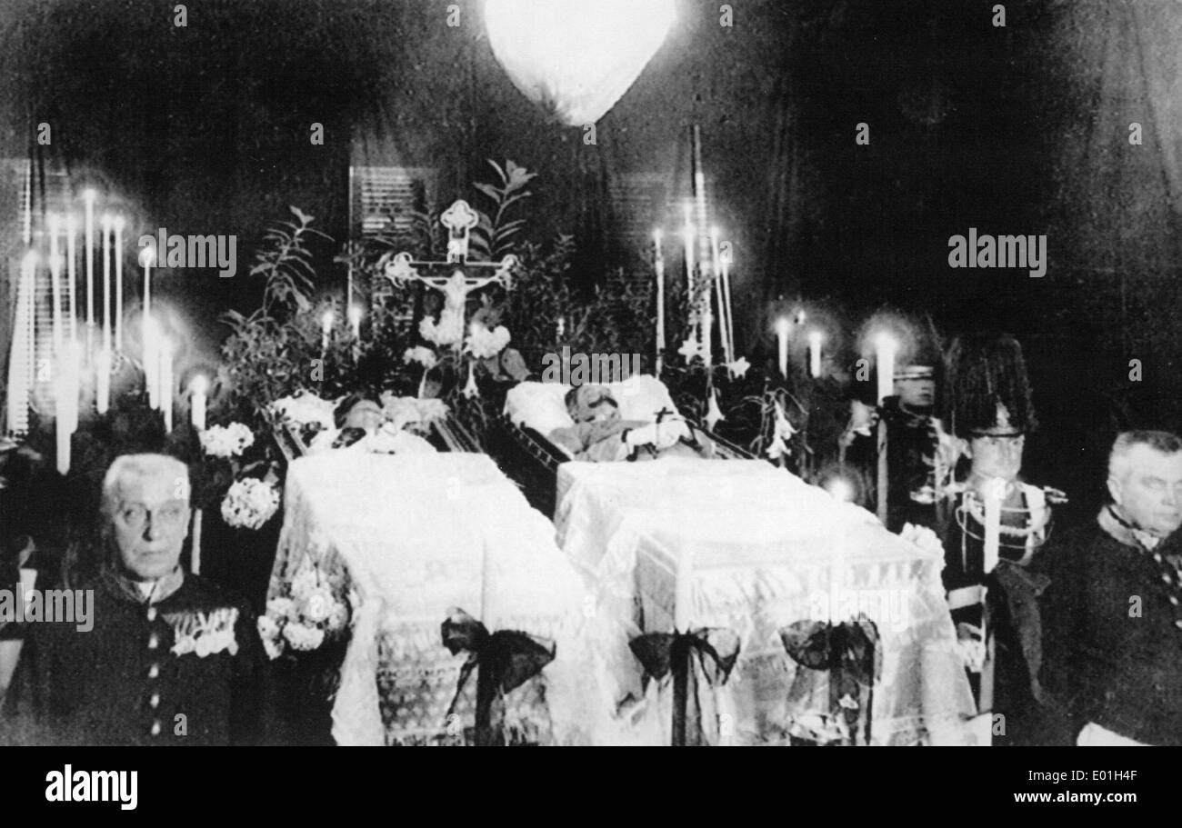 Wake at the coffins of Franz Ferdinand and Sophie, 1914 Stock Photo - Alamy