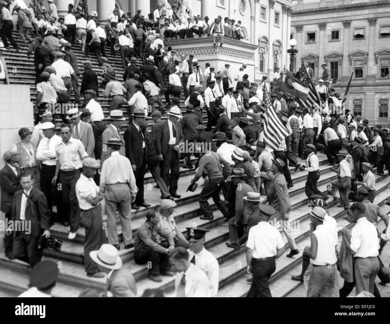 Global economic crisis: Bonus marchers in Washington D.C., 1932 Stock ...