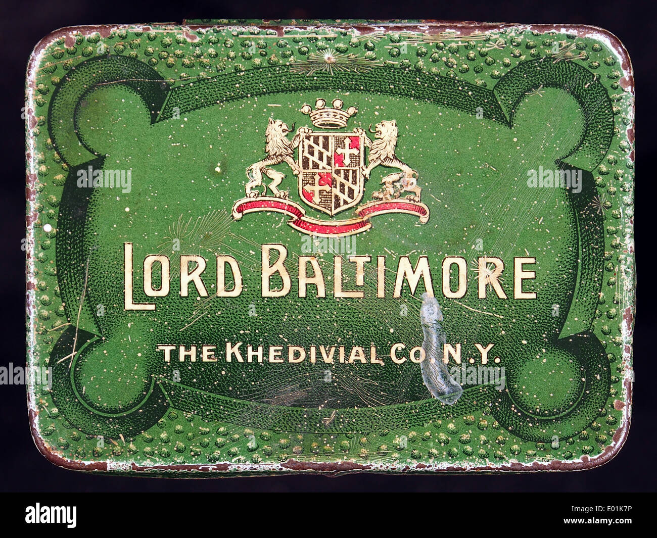 A vintage Lord Baltimore cigarette tin by The Khedivial Co, NY. The tin ...