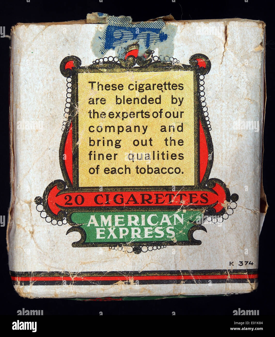 A pack of American Express cigarettes, showcasing the branded packaging ...