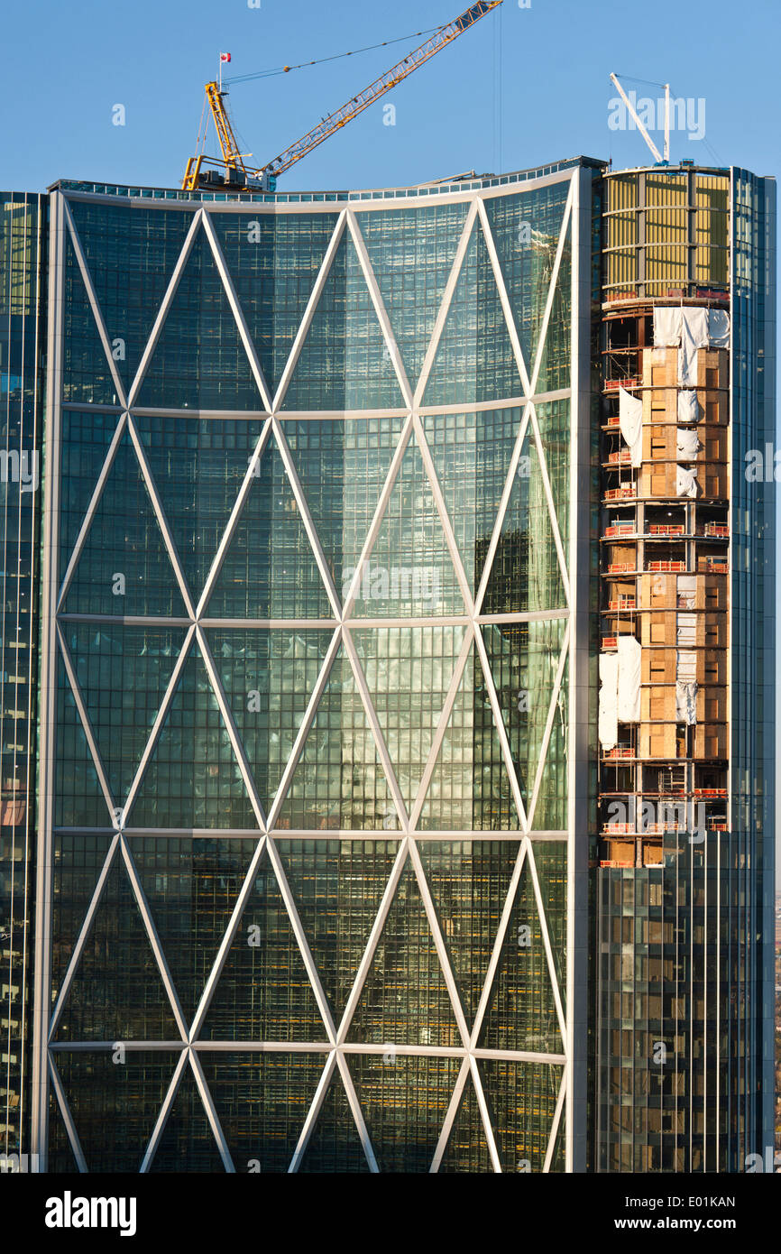 Detail of The Bow office building under construction in downtown ...