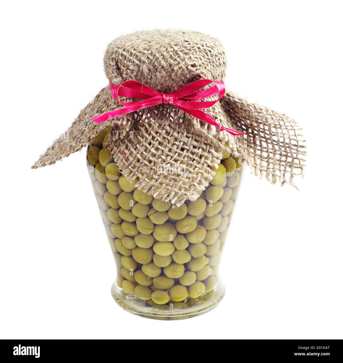Canned green peas in glass jar on a white background Stock Photo - Alamy