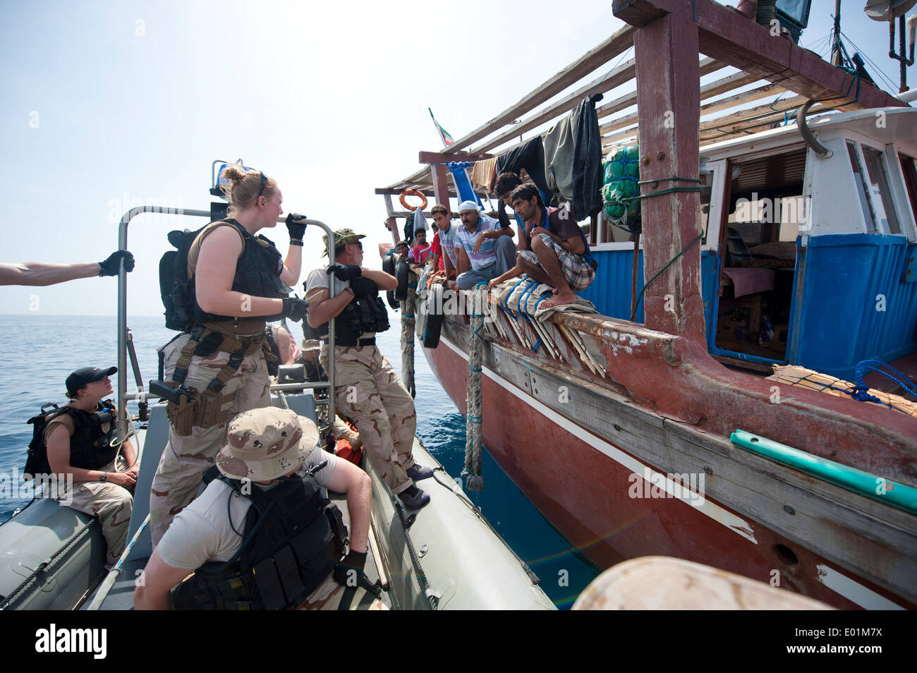 US Navy commandos with the special operations Visit, Board, Search and ...