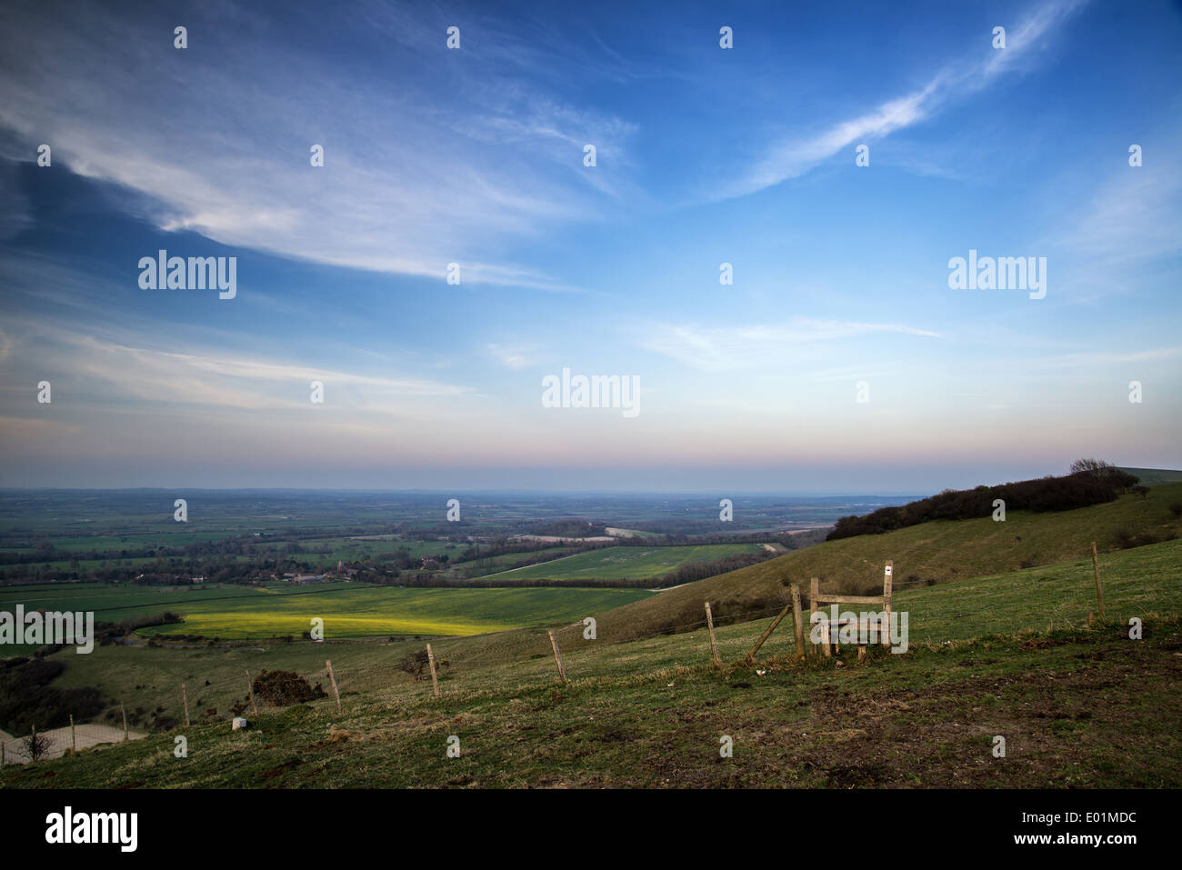 Beautiful sunset sky over countryside landscape in Summer Stock Photo ...