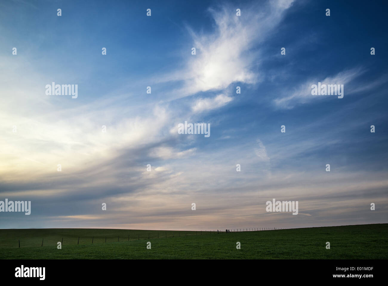 Beautiful sunset sky over countryside landscape in Summer Stock Photo ...