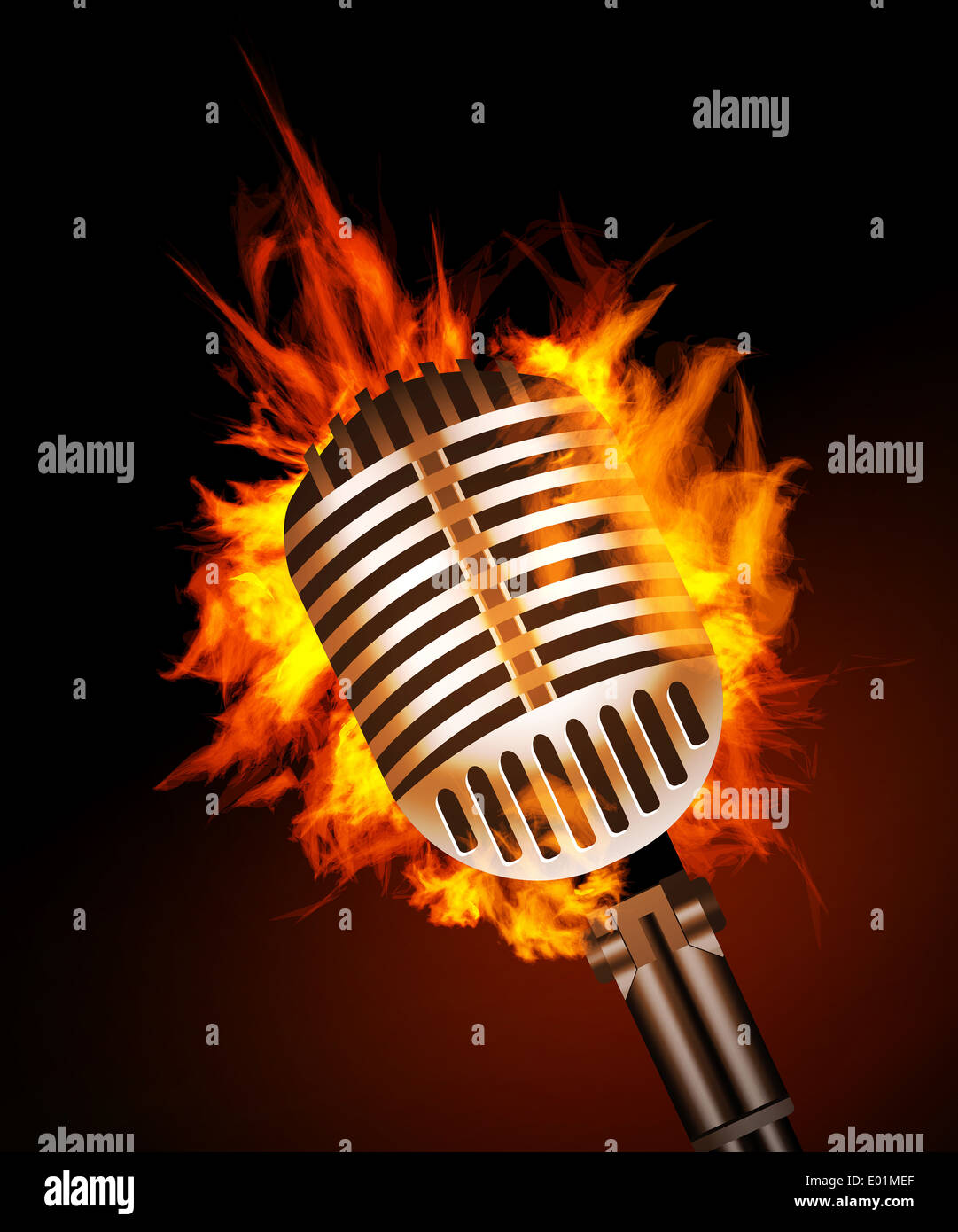 Vintage microphone nobody illustration hi-res stock photography and ...