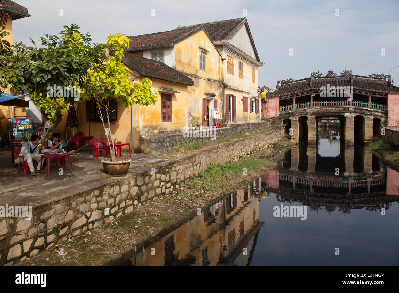 Chua Cau Temple Bridge (Japanese Covered Bridge) in the historic old ...