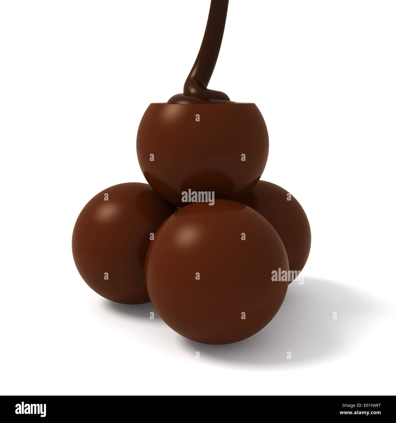 Illustration of round dark chocolate pyramid filled of dark cream, Best ...