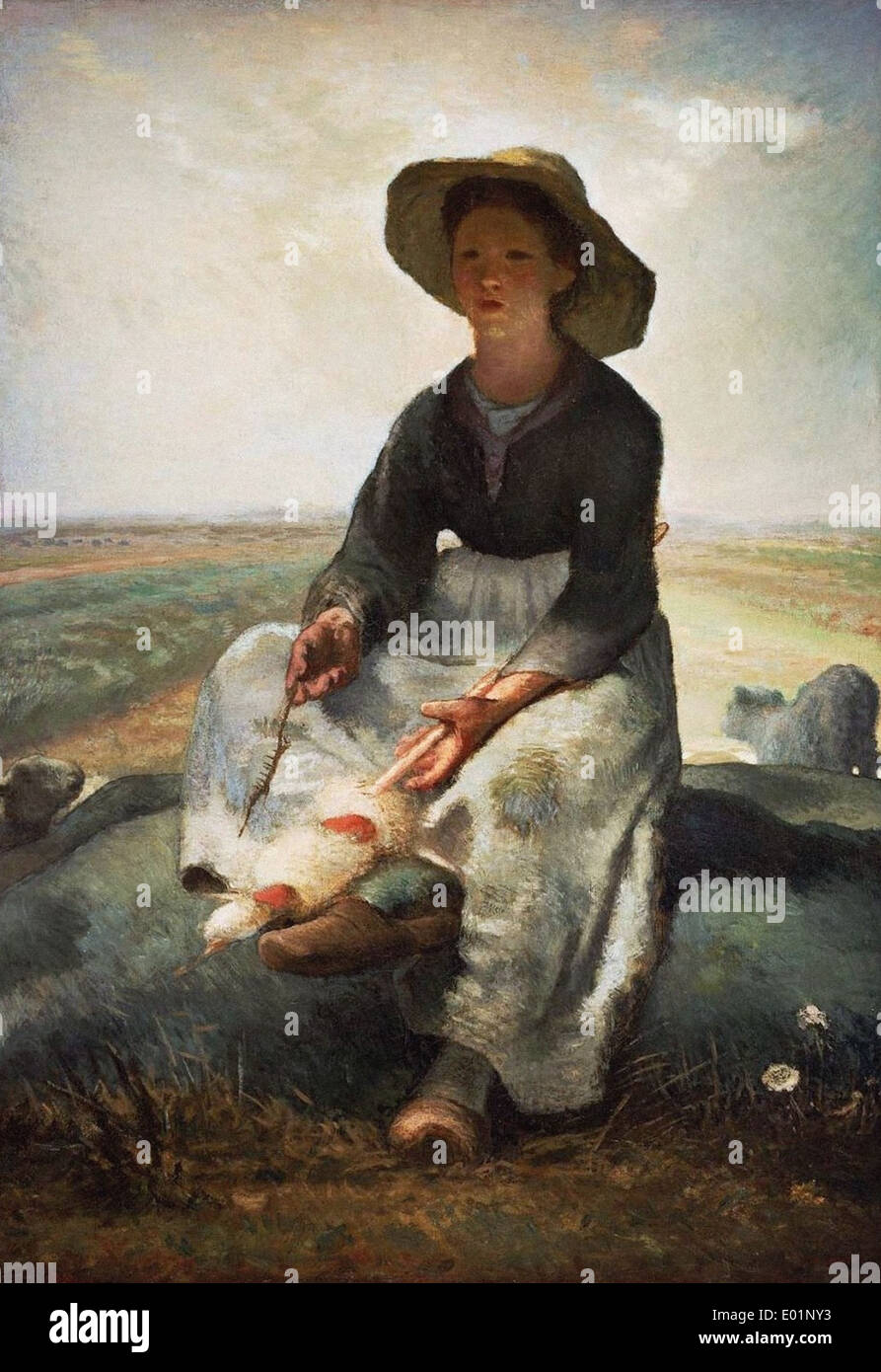 Jean francois millet young shepherd hi-res stock photography and images - Alamy