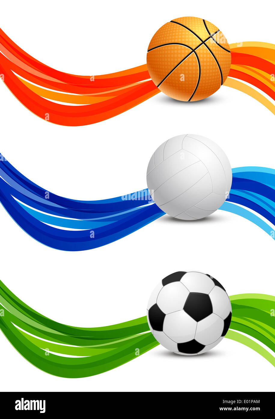 Set of banners with balls Stock Photo - Alamy