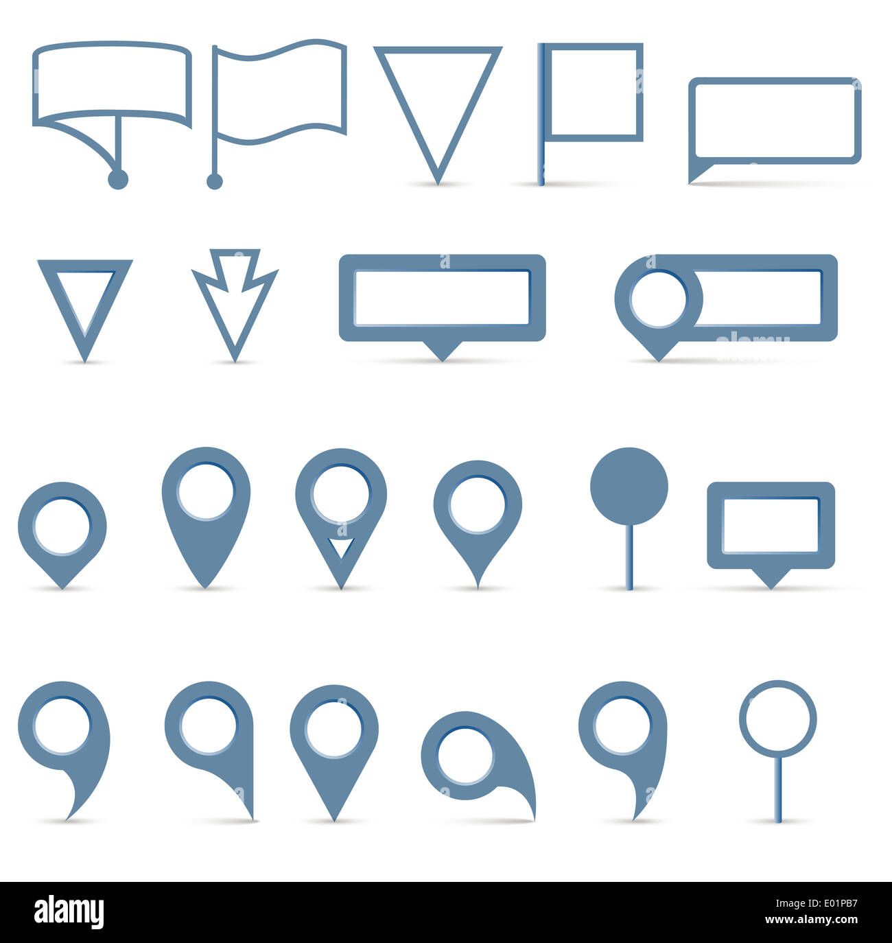 Vector map pointer icons set Stock Photo - Alamy