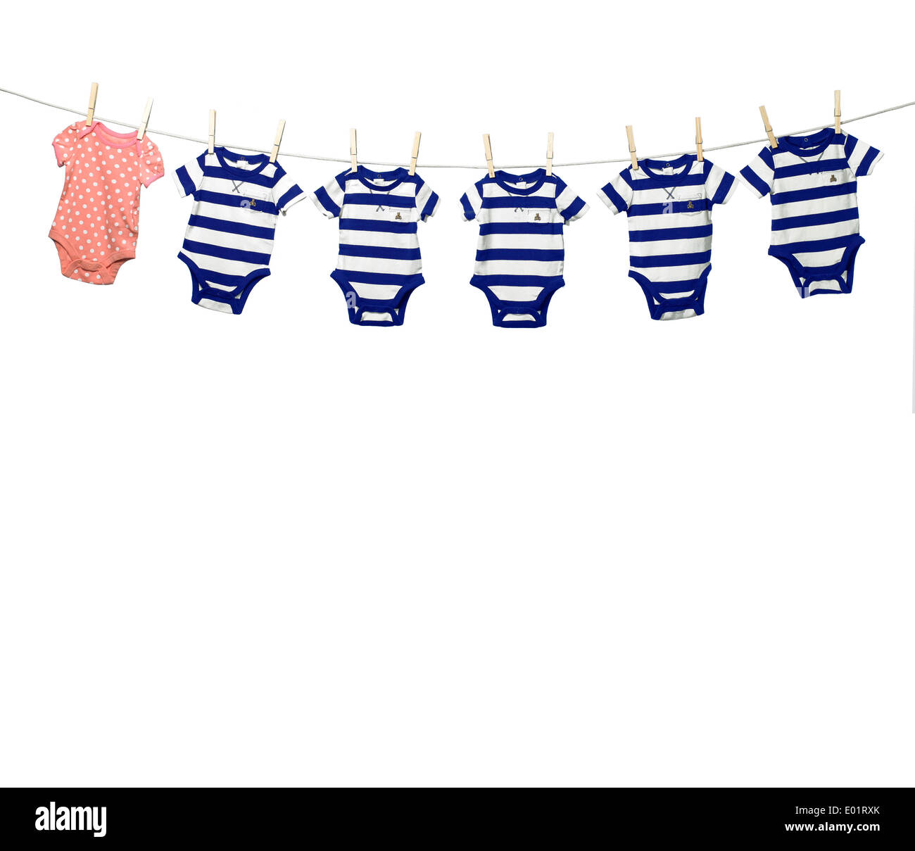 Clothes line with baby clothes Stock Photo - Alamy