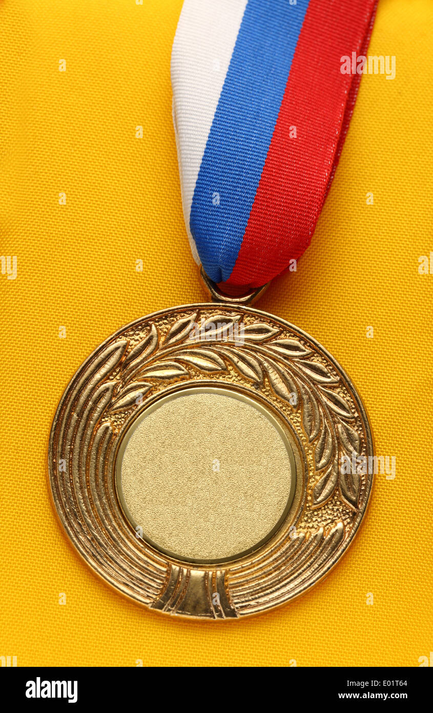 Metal medal with tricolor ribbon Stock Photo - Alamy