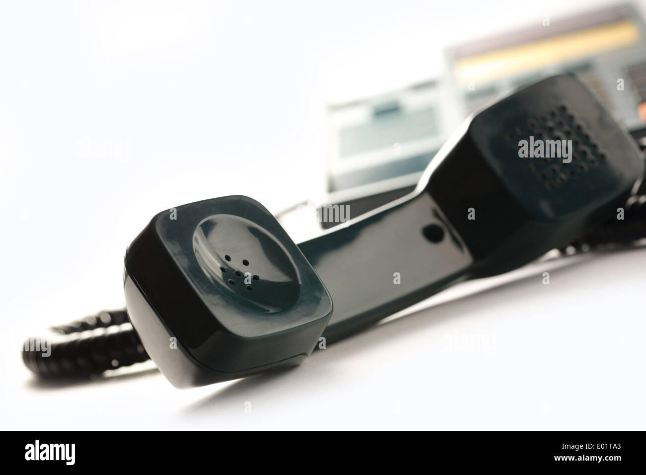 Stationary telephone receiver in closeup Stock Photo - Alamy