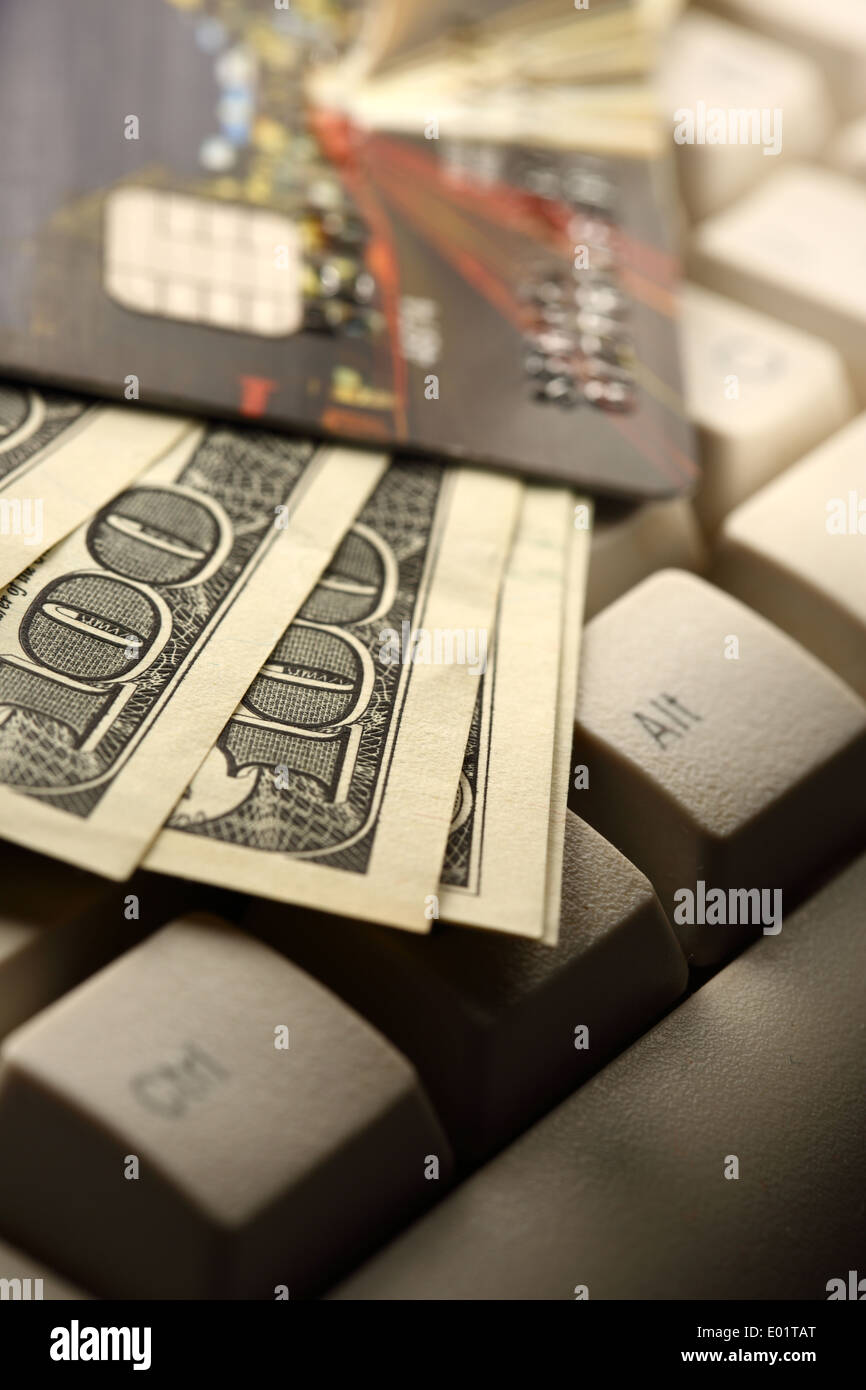 Credit card dollars computer hi-res stock photography and images - Alamy