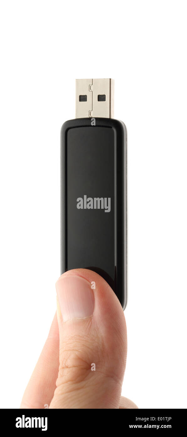 Hand holding Usb flash on white Stock Photo - Alamy