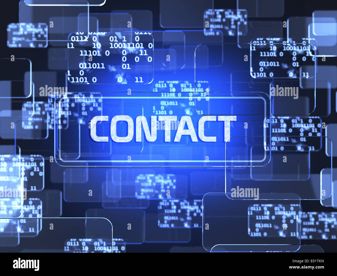 Future technology blue touchscreen interface. Contact screen concept ...