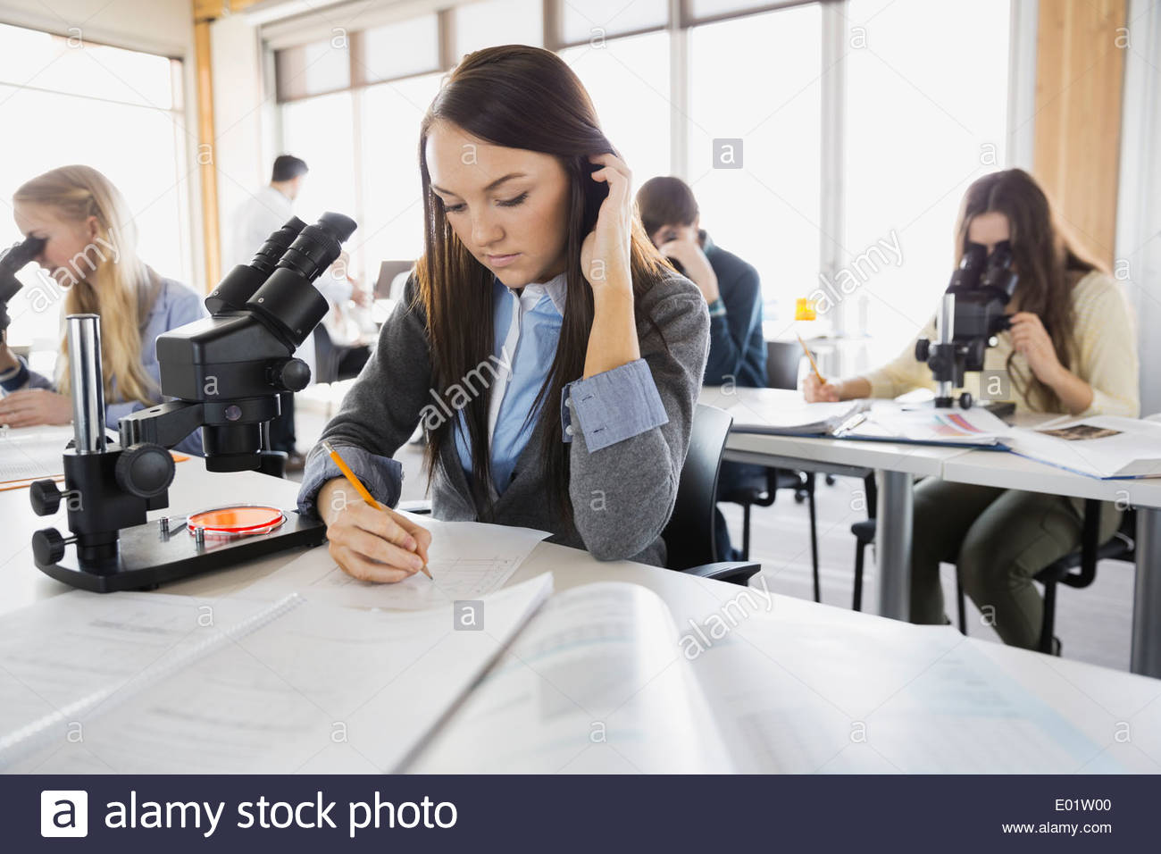 Boy and girl high school test hi-res stock photography and images - Alamy