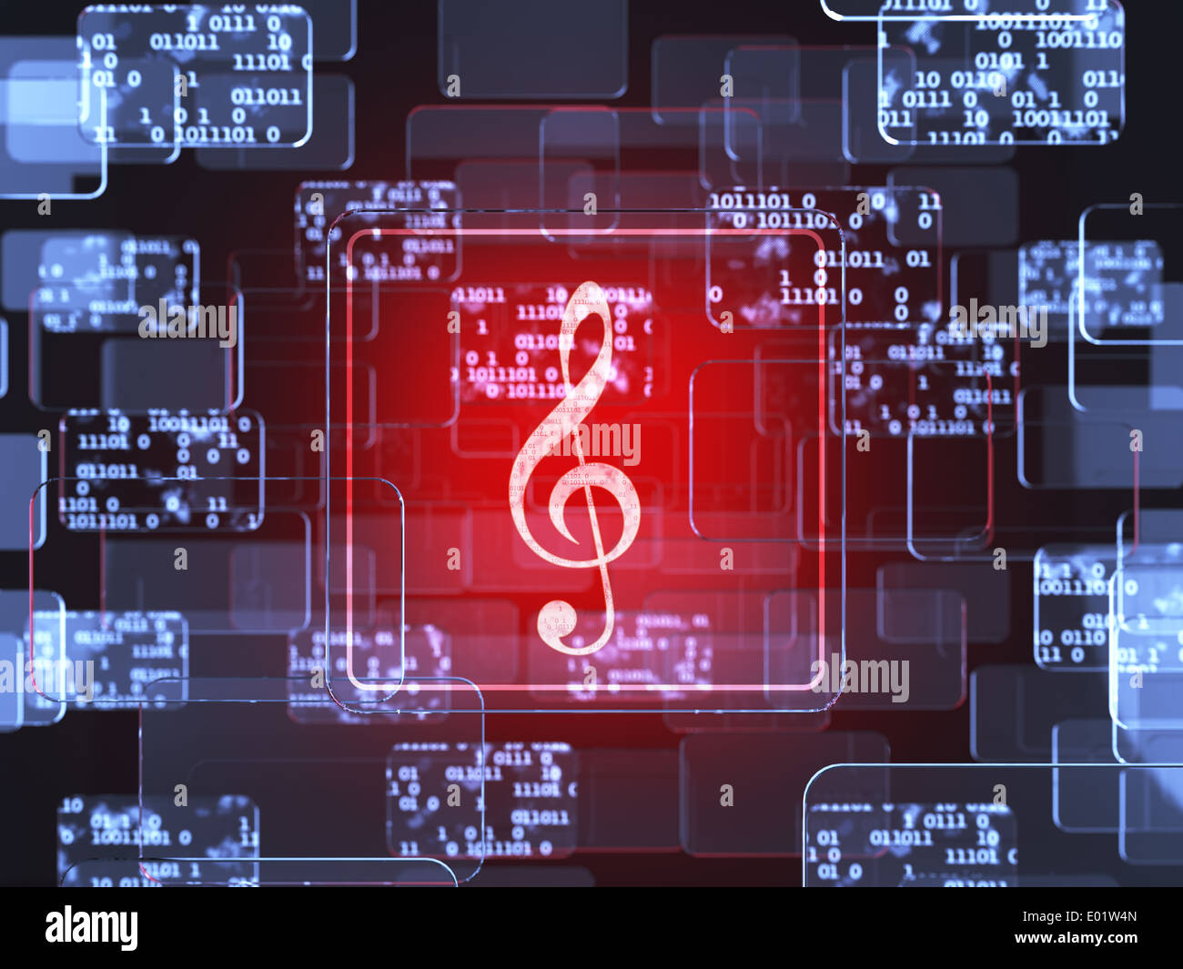 Future technology smart glass red touchscreen interface. Treble screen ...