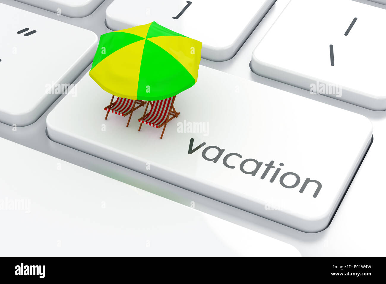 3d render of vacation concept. Computer keyboard Stock Photo - Alamy