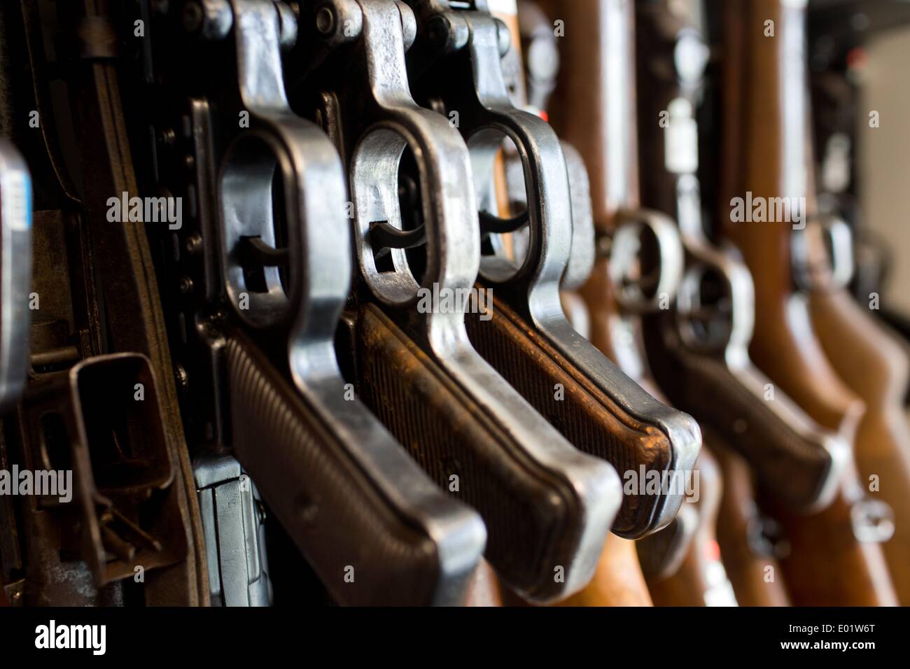 Rampe, Germany. 10th Apr, 2014. Assault rifles from World War II are on ...