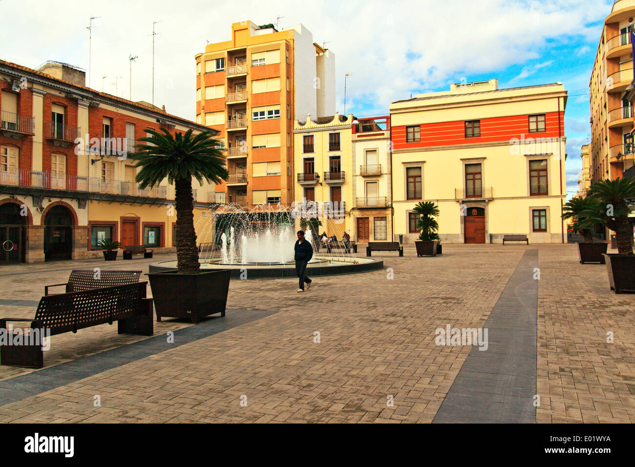 Early Morning in the Town Hall Square in Nules, Castellon, Spain Stock ...