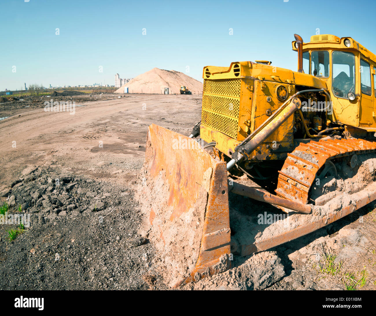 industrial view with bulldozer Stock Photo - Alamy