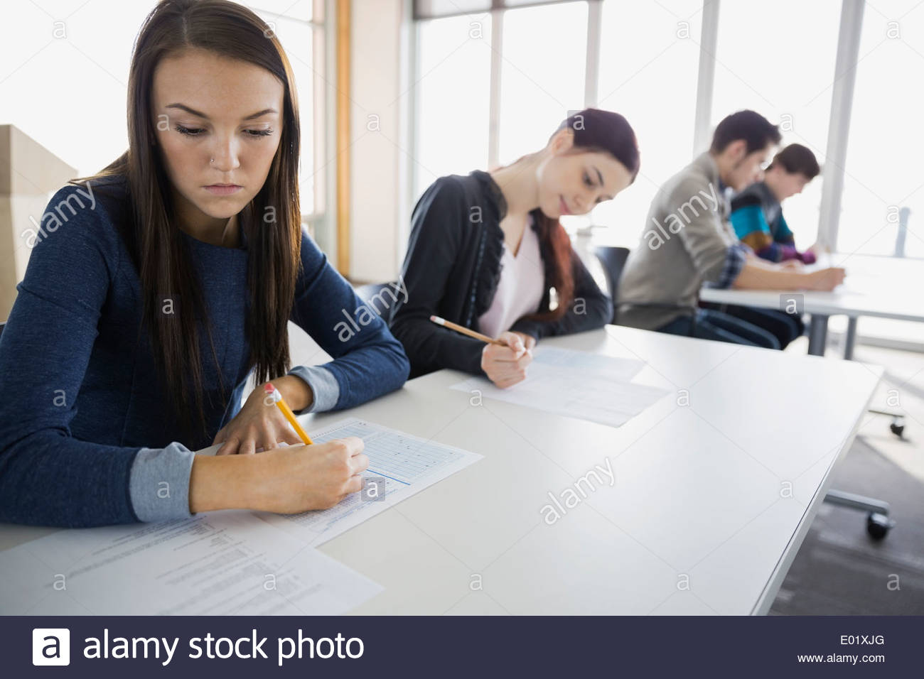 School writing test hi-res stock photography and images - Alamy