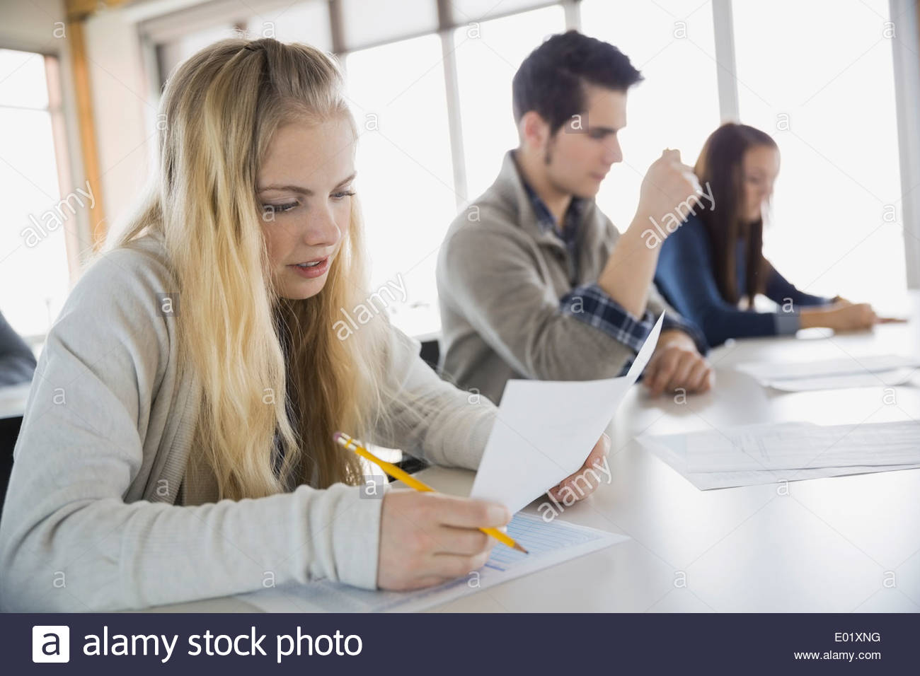 Taking test classroom hi-res stock photography and images - Alamy