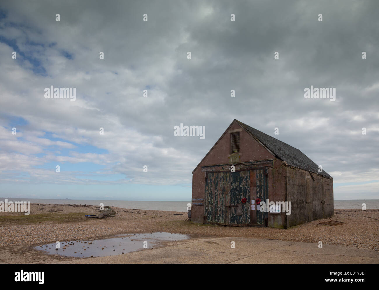 The Mary Stanford Lifeboat house at Dungeness Kent Spring 2014 Stock ...