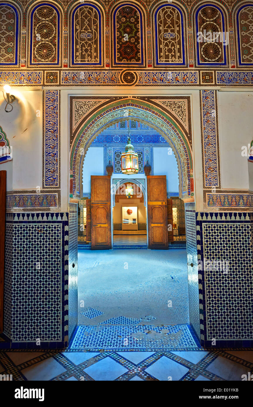 Berber Arabesque decorative interior of Bou Ahmed's Harem. Bahia Palace ...