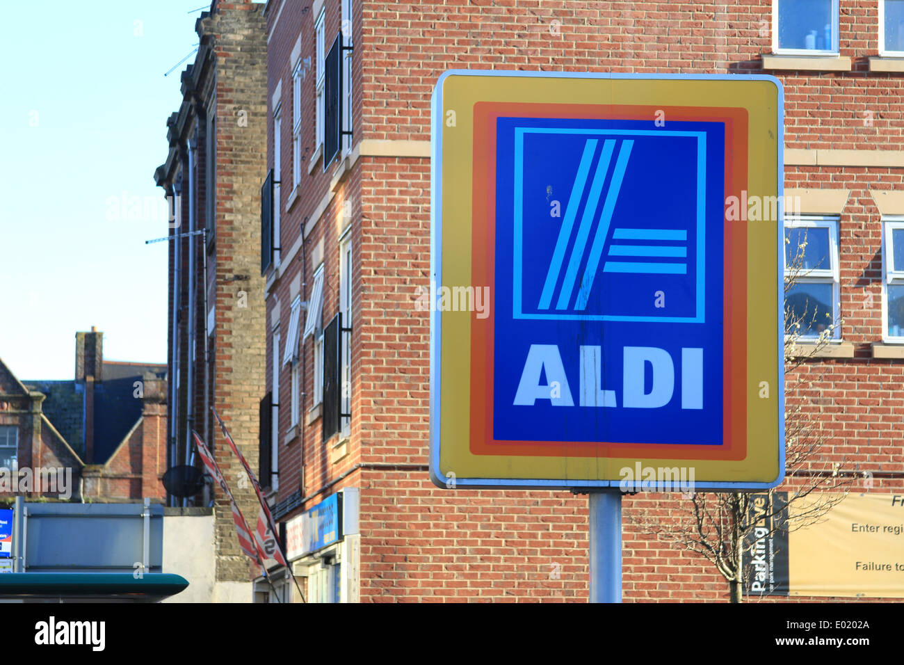Aldi supermarket sign Stock Photo - Alamy