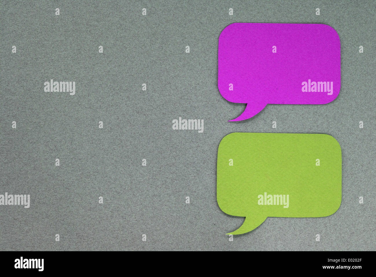 Paper dialog boxes on gray background with blank empty copy space Stock ...