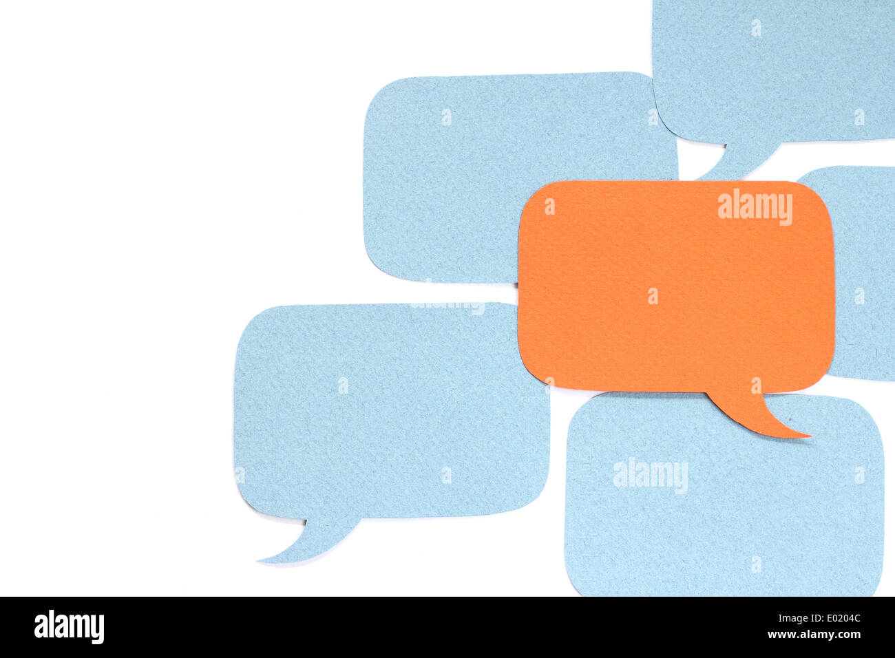 Different opinion concept, paper dialog boxes over white Stock Photo ...