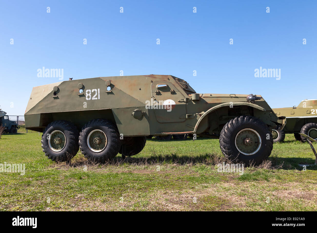 TOGLIATTI, RUSSIA - MAY 2, 2013: An old Soviet BTR-152 wheeled armored ...