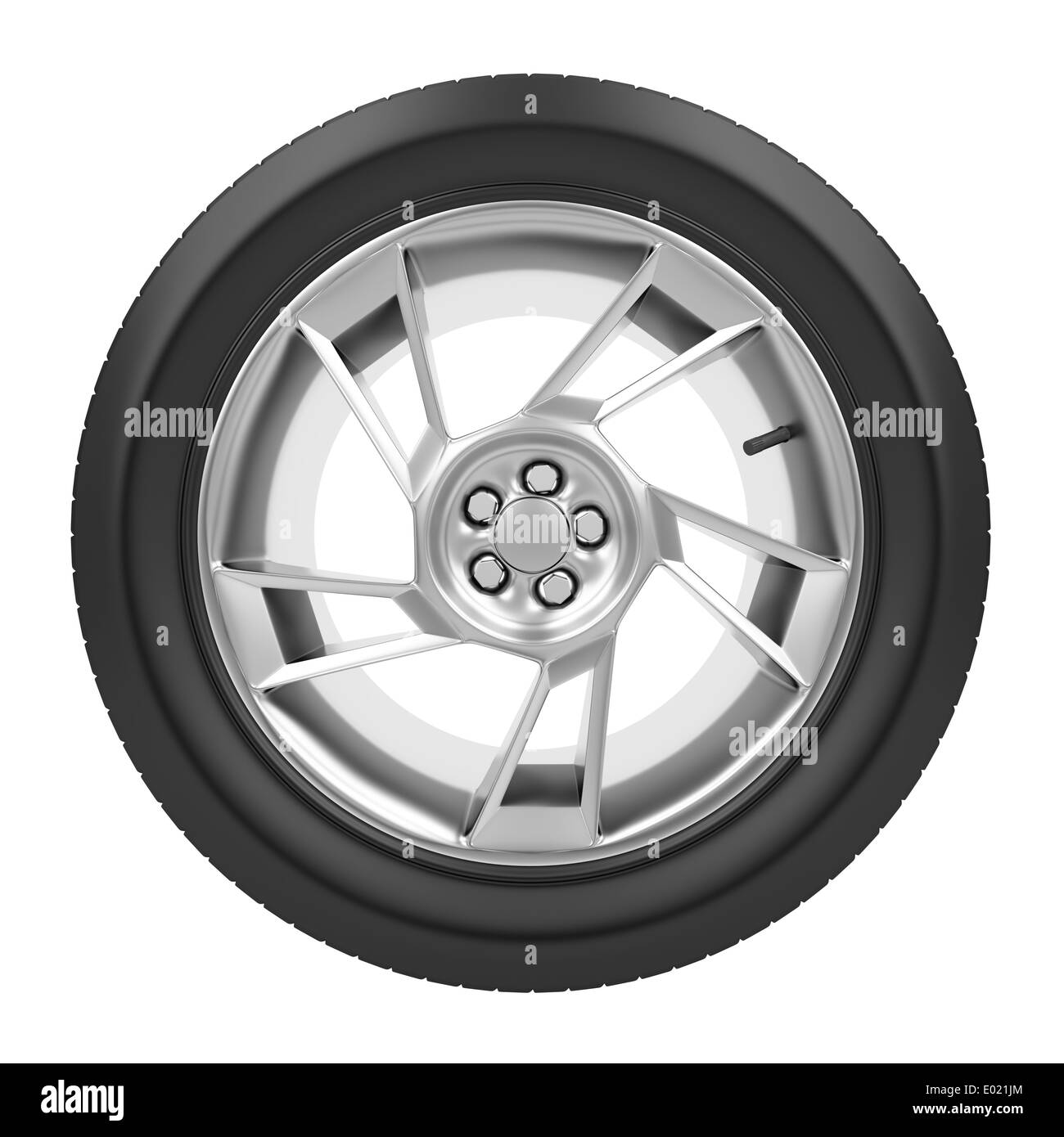 Car wheel isolated on white Stock Photo - Alamy