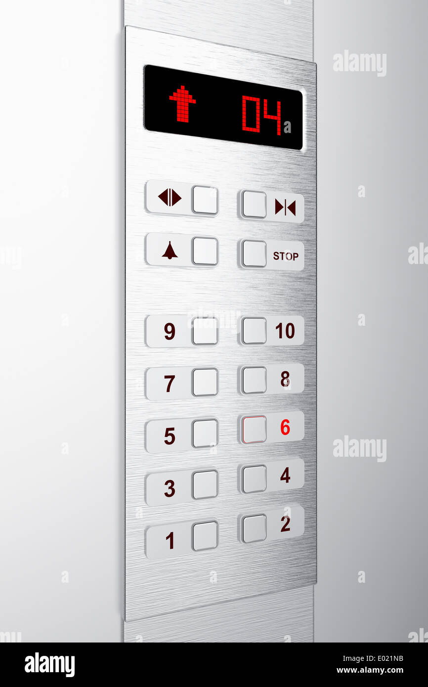 Elevator control panel with selected sixth floor Stock Photo - Alamy