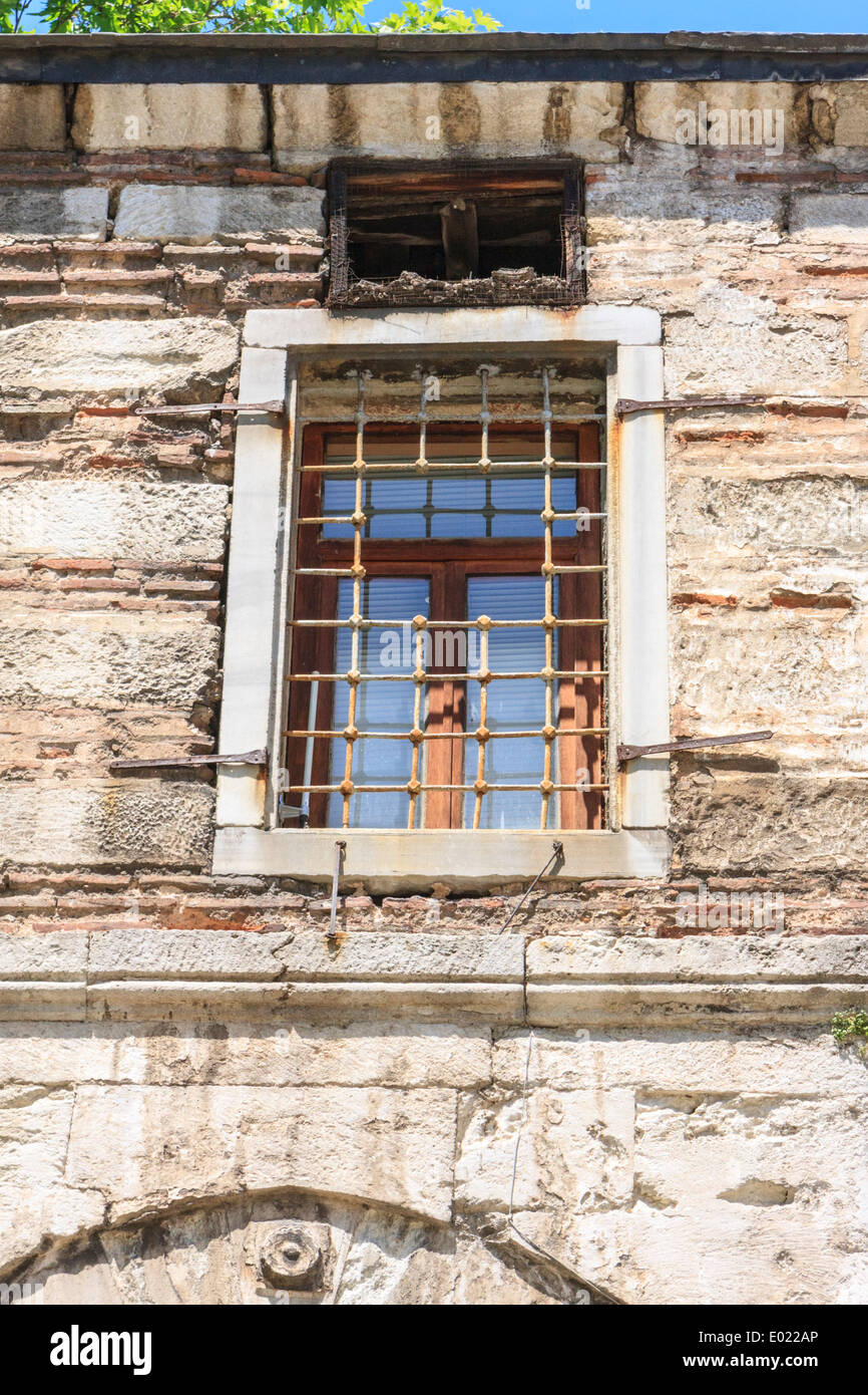 Old stone buildings with iron bar windows Istanbul Turkey Stock Photo ...