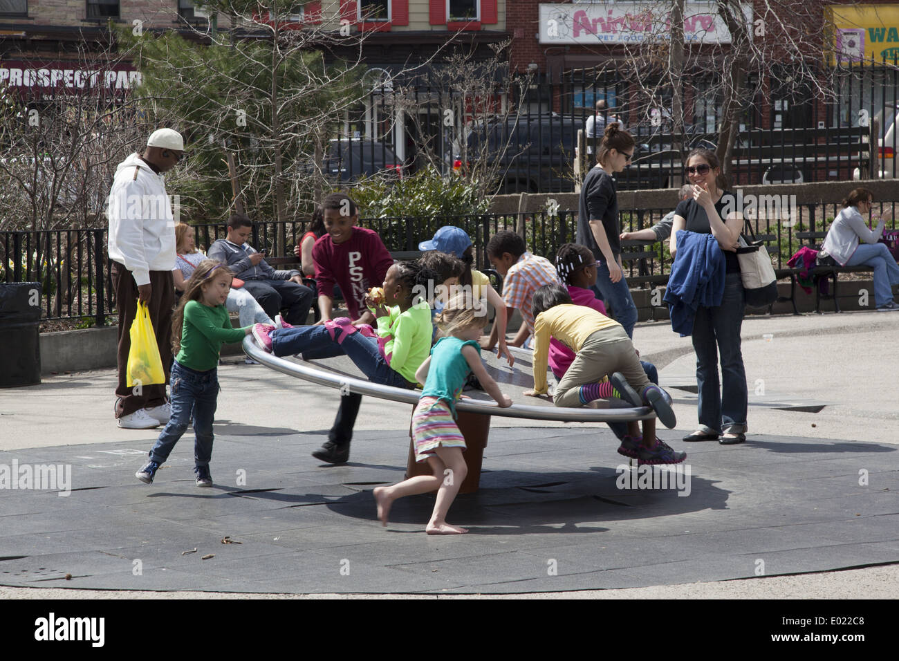 Children play & have fun together at the Vanderbilt Playground in ...