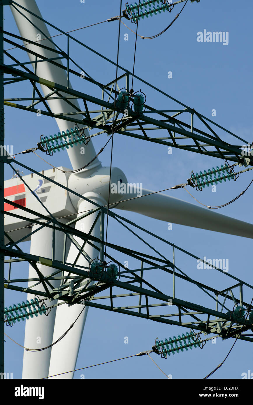 GERMANY Brunsbuettel, Repower 5M with 5 MW wind turbine and grid steel ...