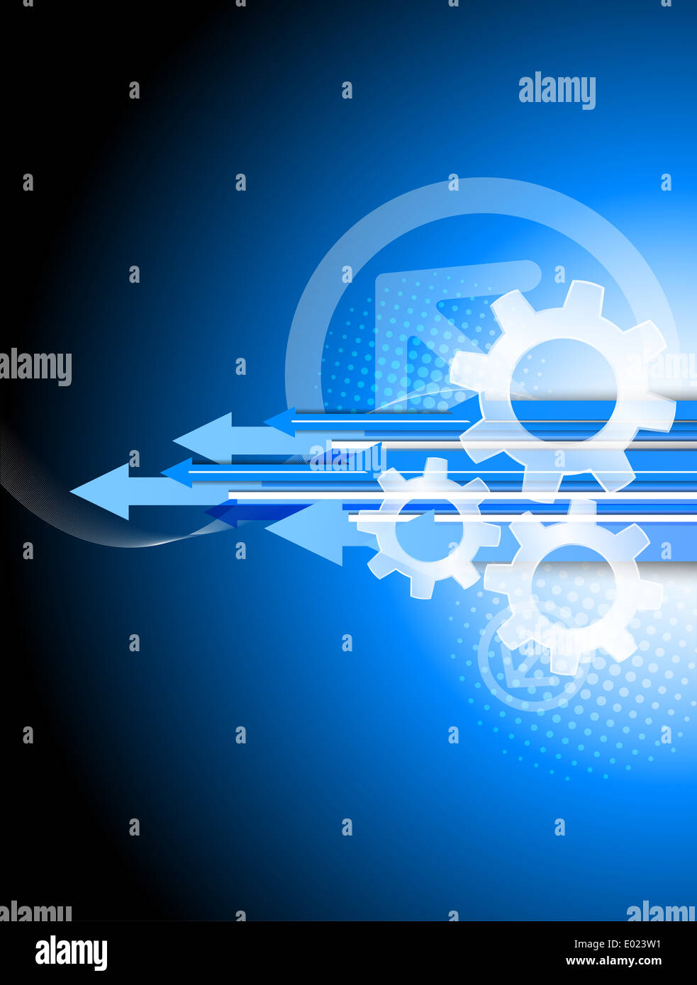 Background with arrows and gears. Abstract tech illustration Stock ...