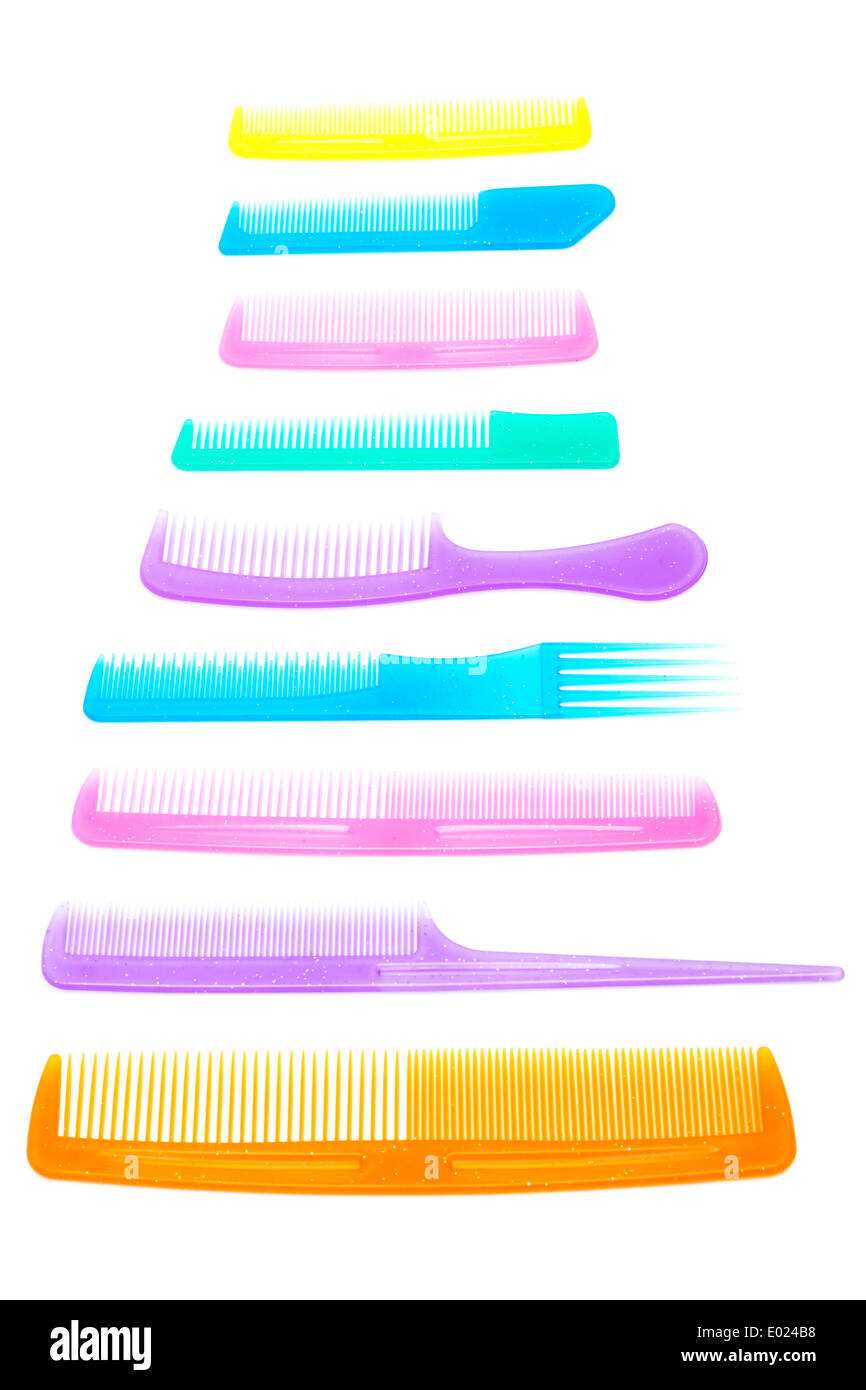 Set of beautiful comb on a white background Stock Photo - Alamy