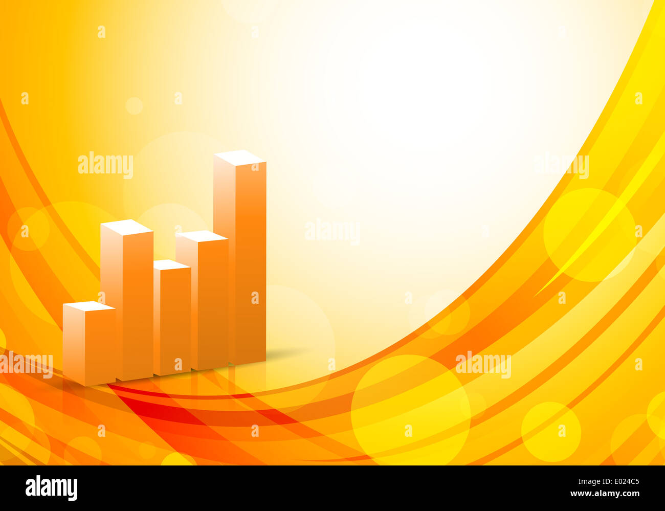 Bright orange background with diagram. Abstract illustration Stock ...