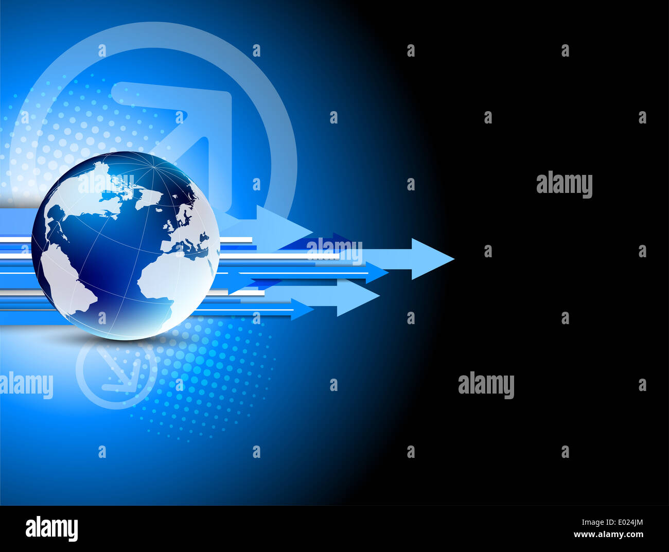 Blue tech background with earth. Abstract illustration Stock Photo - Alamy