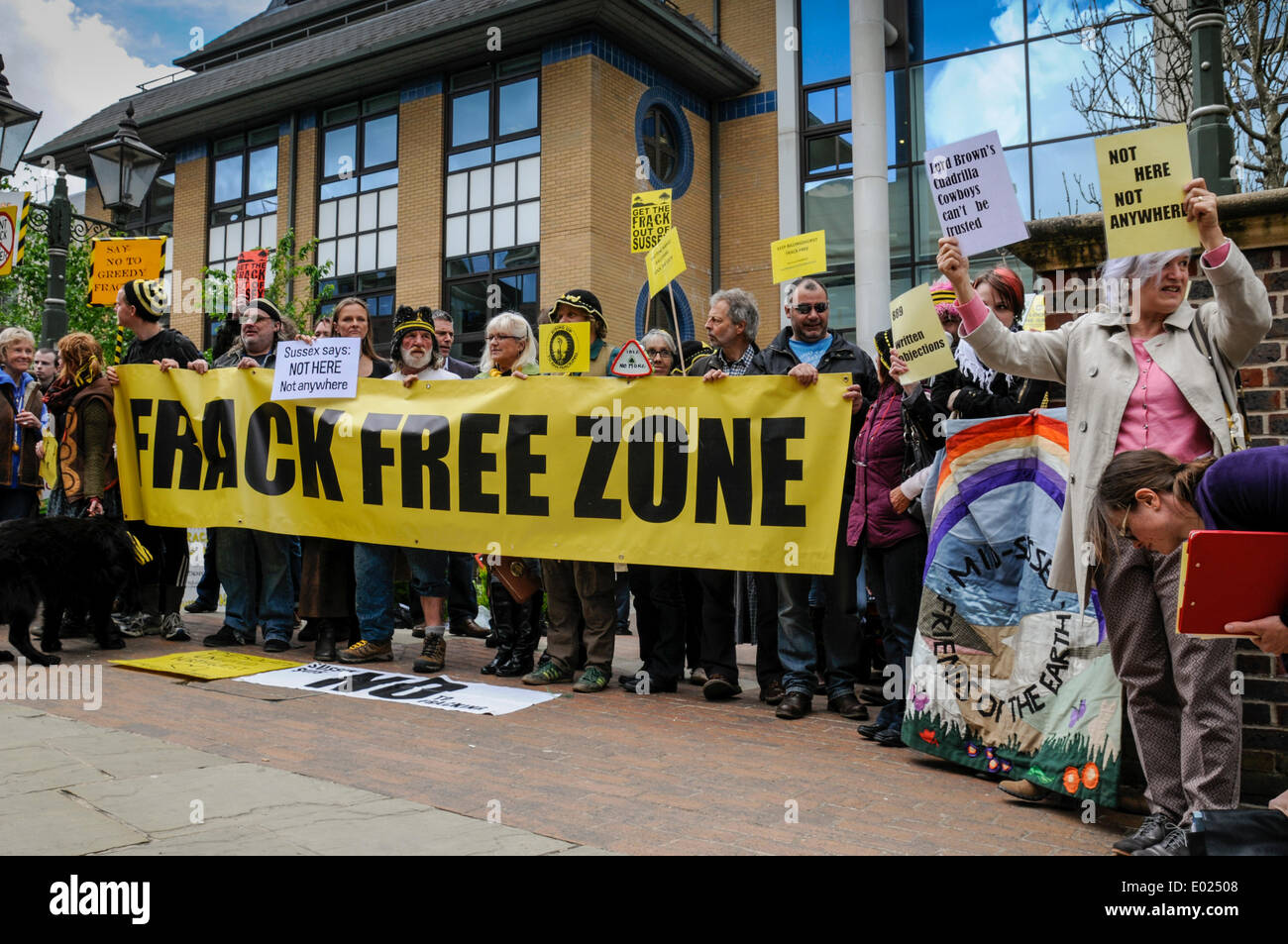 Horsham, West Sussex, UK..29th April 2014..Anti Fracking protesters ...
